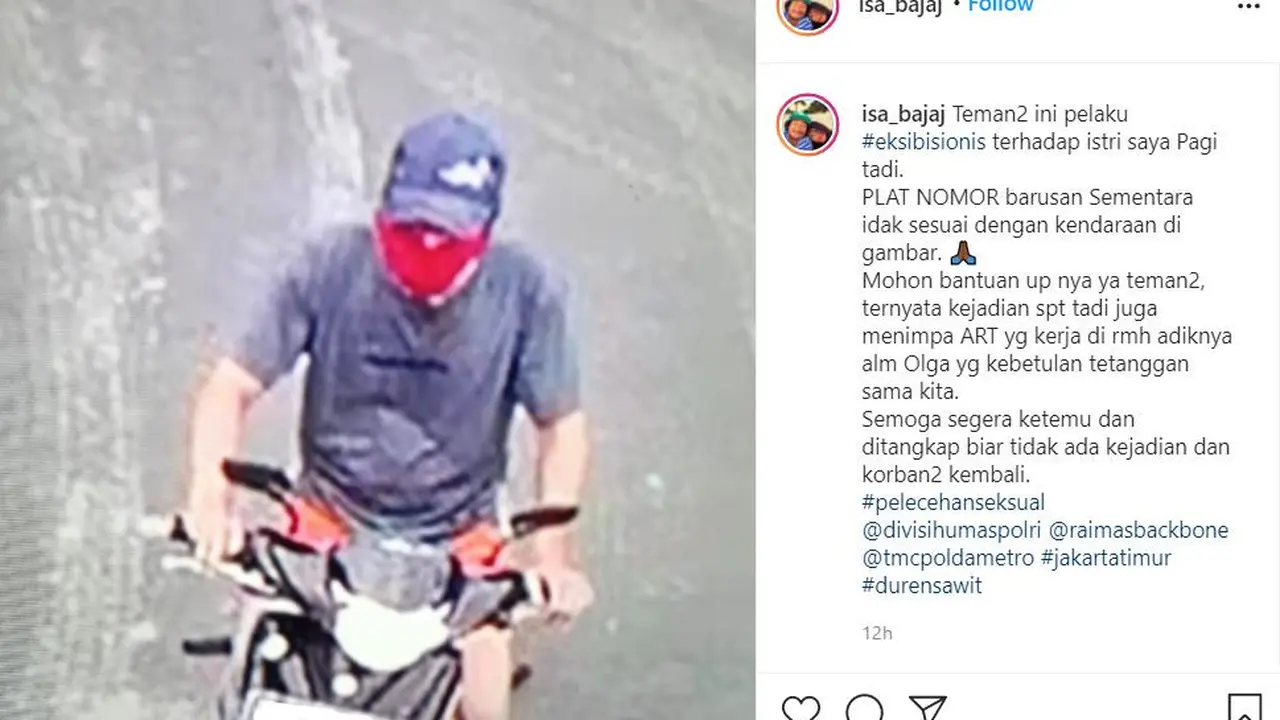 Pengakuan Pelaku Ekshibisionisme Sebelum Beraksi ke Istri Isa Bajaj - News Liputan6.com