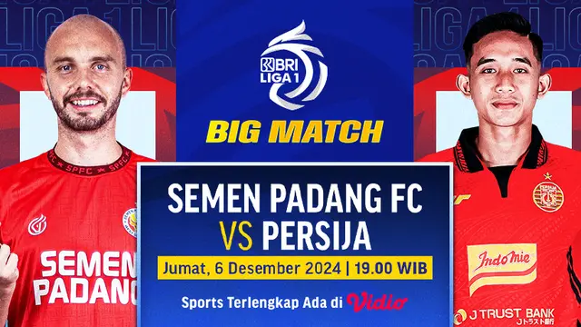 Link Live Streaming BRI Liga 1: Semen Padang Vs Persija - Indonesia Bola.com