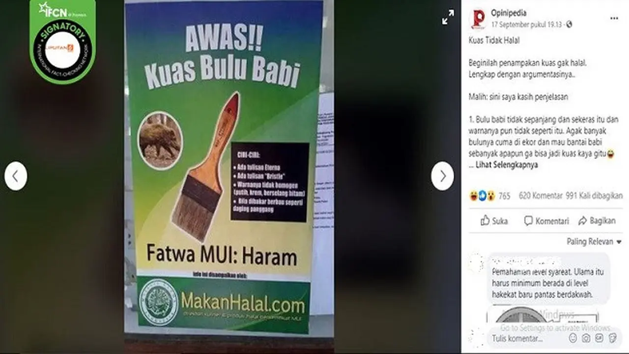 Cek Fakta: Tidak Benar MUI Keluarkan Fatwa untuk Kuas Bulu Babi - Cek ...