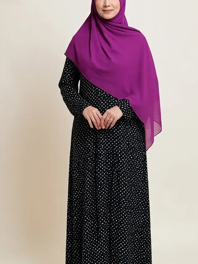 6 Gamis Hitam Motif Terbaru untuk Wanita Usia 40-an, Cocok untuk Acara ...