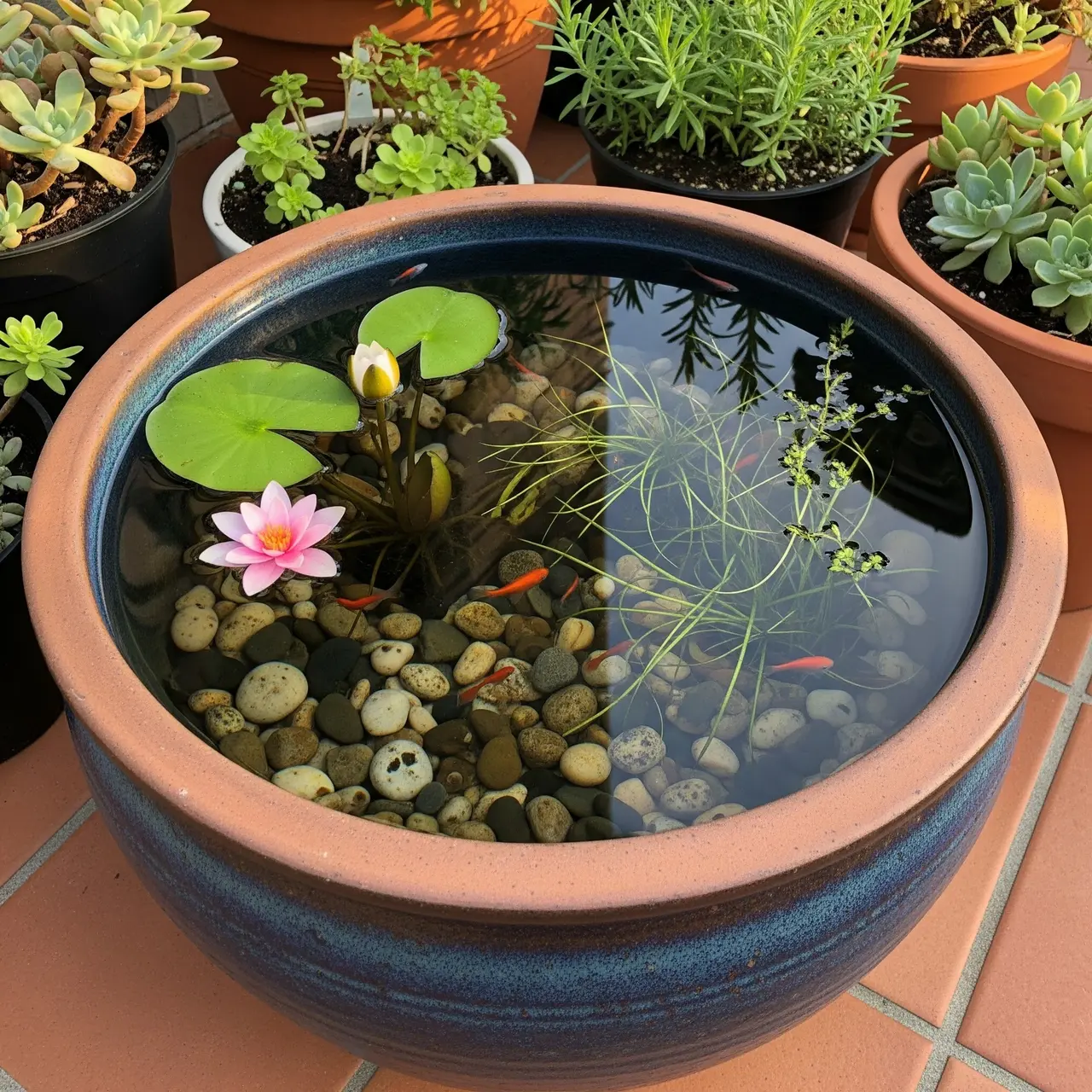 7 Inspirasi Model Kolam Ikan Mini dari Pot Tanaman, Kreatif dan Hemat ...