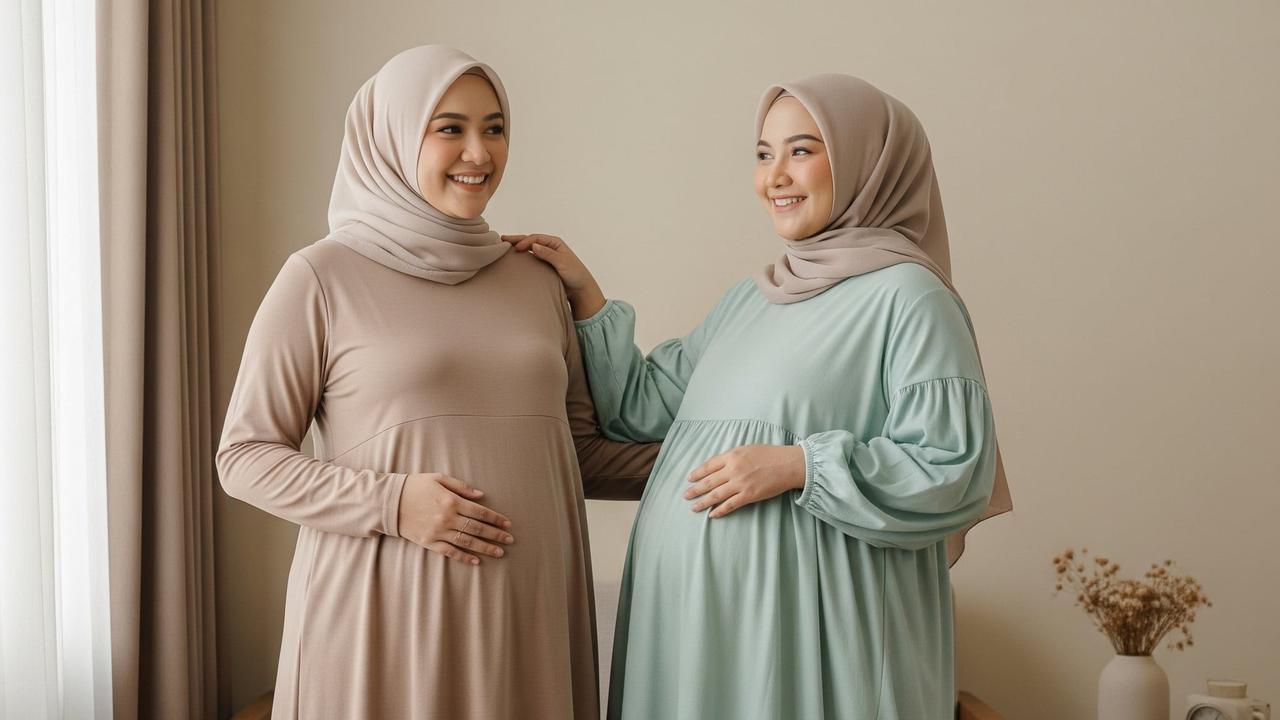 15 Model Gamis untuk Perut Besar, Tampil Percaya Diri dengan Siluet ...
