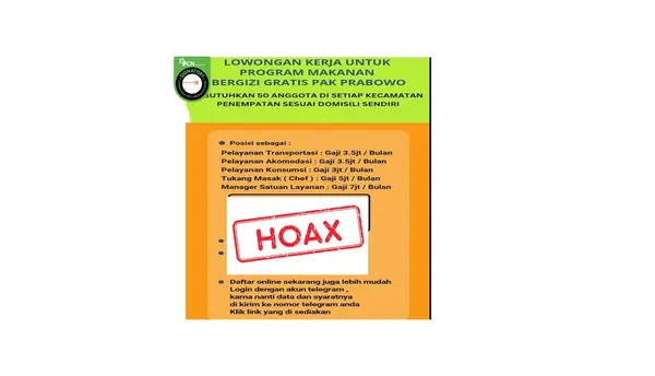 Cek Fakta: Hoaks Link Pendaftaran Lowongan Kerja Bantu Program Makan Bergizi Gratis di Setiap ...