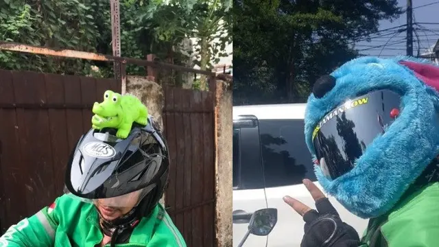 7 Potret Kocak Helm Driver Ojol, Bikin Penumpang Tak Berhenti Ngakak - Citizen6 Liputan6.com