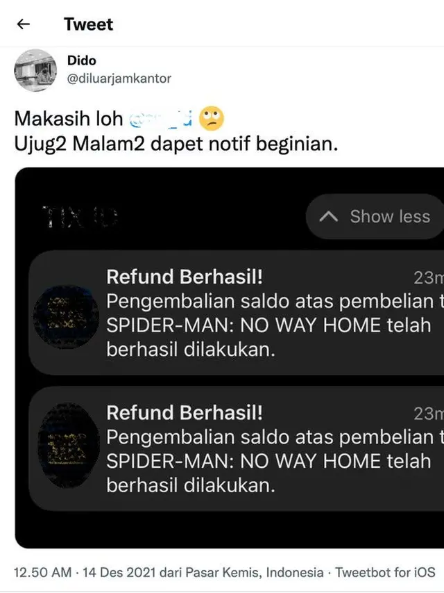 Heboh Tiket Penjualan di Muka Film Spider-Man: No Way Home Dibatalkan ...
