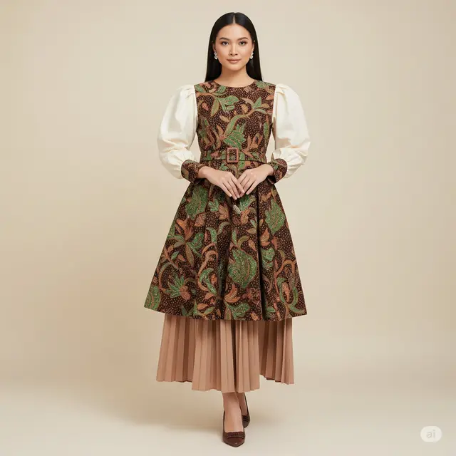 8 Model Dress Batik Elegan Kombinasi Terbaru 2025 yang Menawan - Hot ...