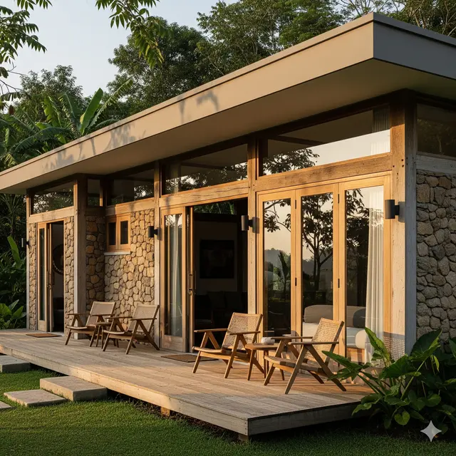7 Desain Rumah Gaya Rustic dengan Material Kayu Alami, Hunian Hangat ...