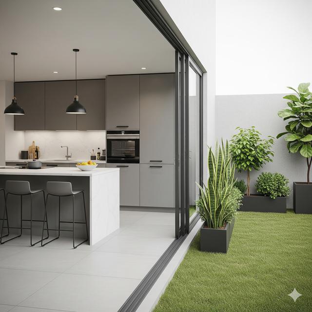 12 Inspirasi Desain Dapur Terbuka Menyatu dengan Taman Belakang ...