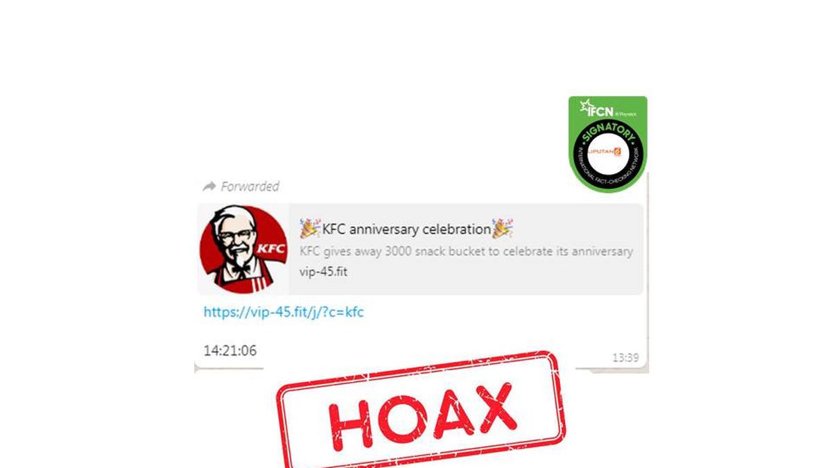 Cek Fakta: Hoaks Pesan Berantai Program KFC Bagikan Snack Bucket - Cek ...