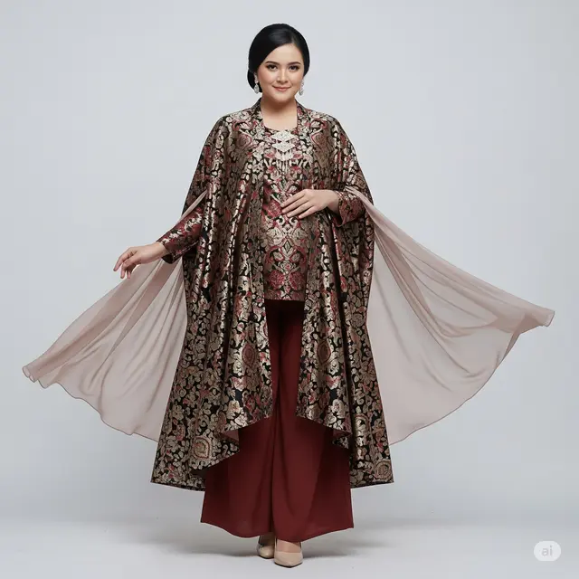 10 Model Kebaya Brokat untuk Perut Buncit Terbaru 2025, Tampil Menawan ...
