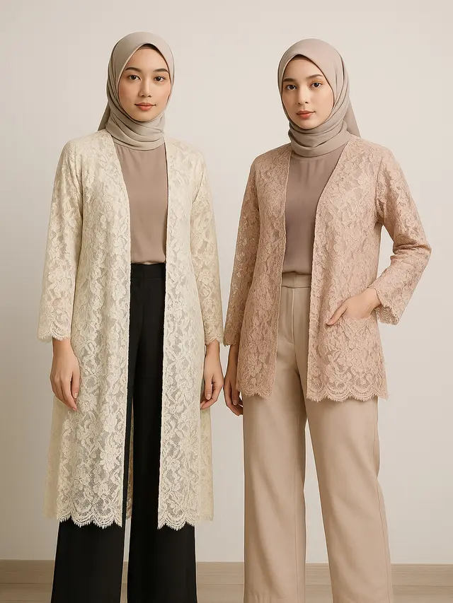 8 Inspirasi Model Outer Brokat Panjang dan Pendek Terbaru 2025, Pilihan ...