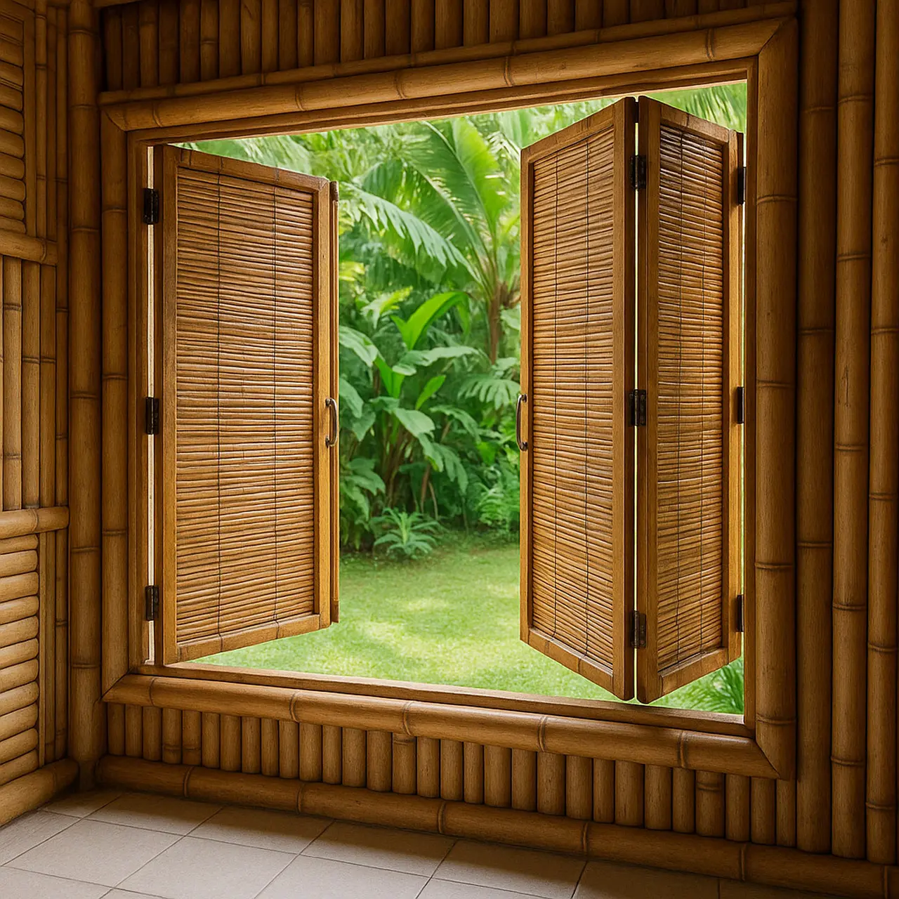 7 Model Jendela Rumah Bambu untuk Hunian Tropis di 2025, Sirkulasi ...