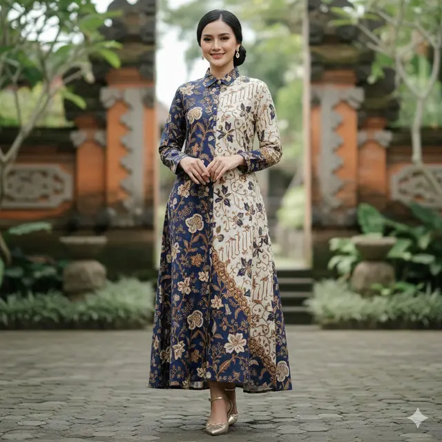 7 Model Batik Wanita Modern Lengan Panjang dan Berkerah, Tampil Anggun ...