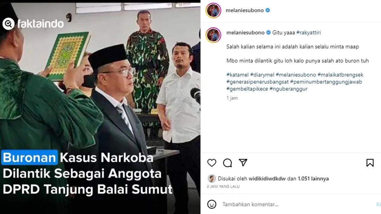 Melanie Subono Beri Sindiran soal Mukmin Mulyadi DPO Kasus Narkoba yang Dilantik Jadi Anggota ...