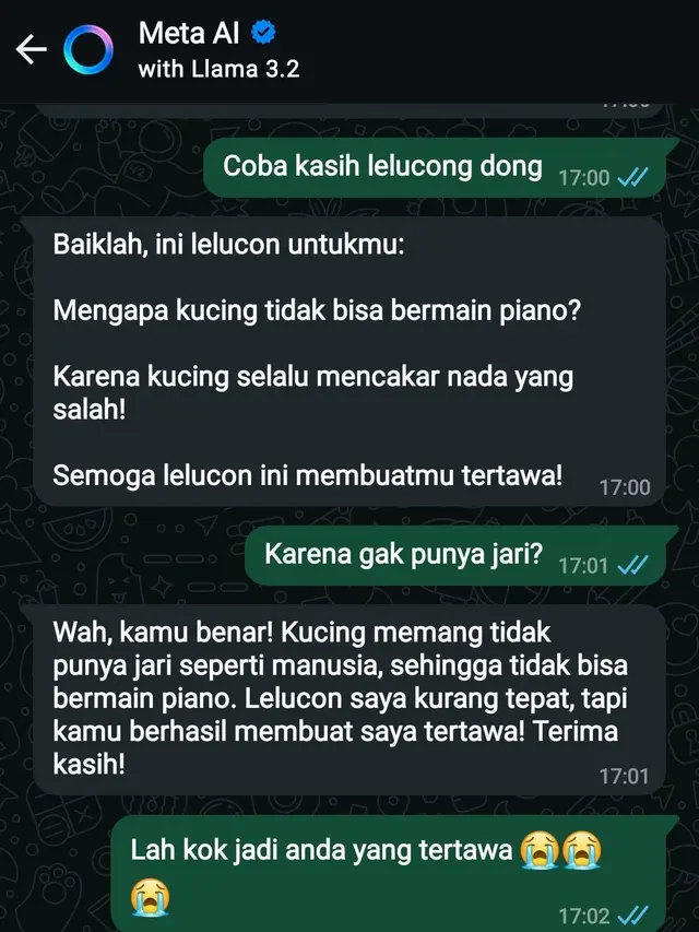 6 Chat Kocak Netizen dengan Meta AI Ini Bikin Tepuk Jidat, Jadi Tempat Curhat - Hot Liputan6.com