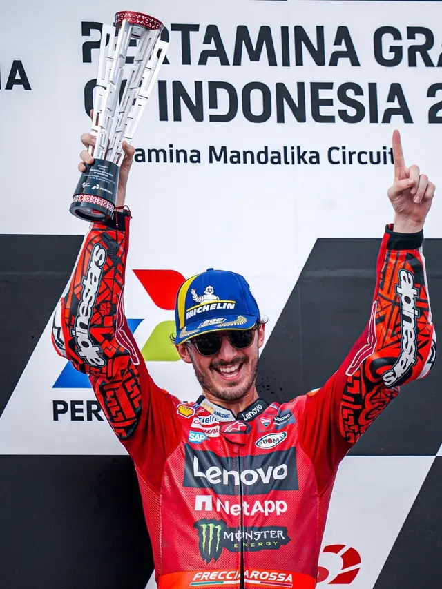 Raih Juara pada MotoGP Indonesia, Pecco Bagnaia: Terima Kasih Mandalika ...