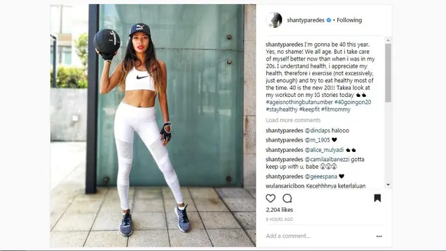 Jelang Usia 40, Shanty Paredes Perlihatkan Tubuh Seksi - ShowBiz ...