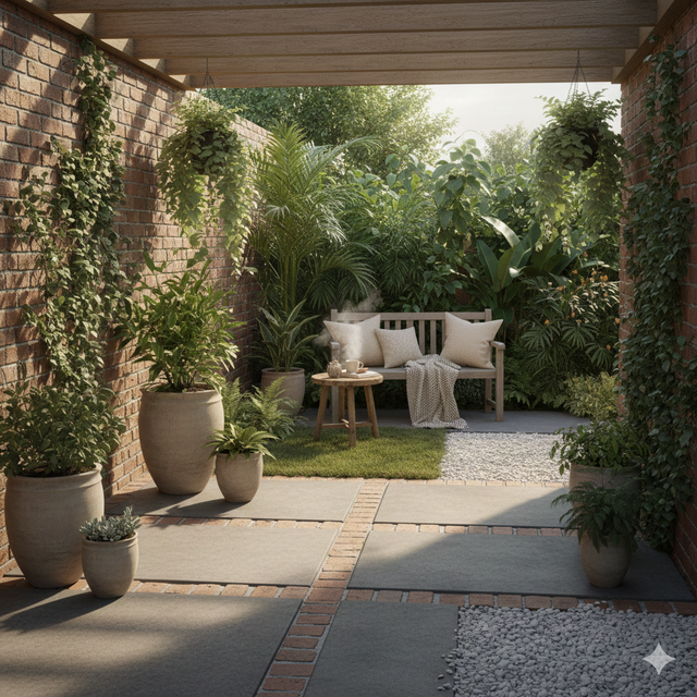 10 Model Teras Belakang Minimalis dengan Taman Pojok Rimbun, Inspirasi ...