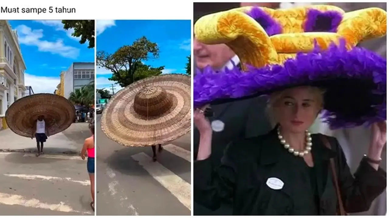 6 Potret Topi Ukuran Jumbo Ini Kocak Banget, Bisa Melindungi Tubuh dari ...