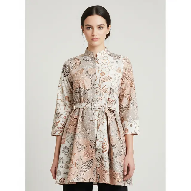 6 Model Baju Batik dengan Ikat Pinggang di Bawah Dada 2025, Bikin ...