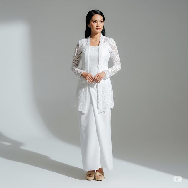 9 Model Atasan Brokat Putih Lengan Panjang untuk Wanita Kekinian ...