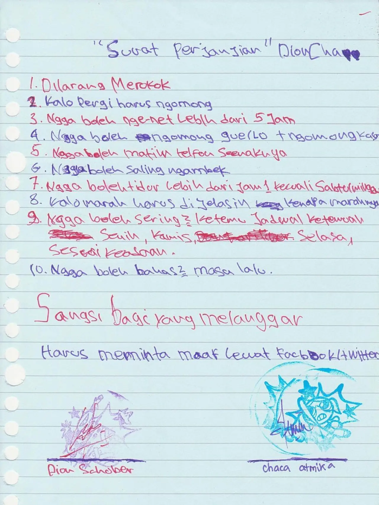 6 Surat Perjanjian Pasangan Kekasih Ini Bikin Senyum, Langgar Langsung ...