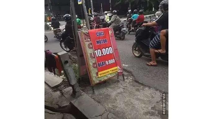 10 Potret Spanduk Cuci Motor Cara Promosinya Benar Benar Pakai Teknik S3 Marketing Galeri