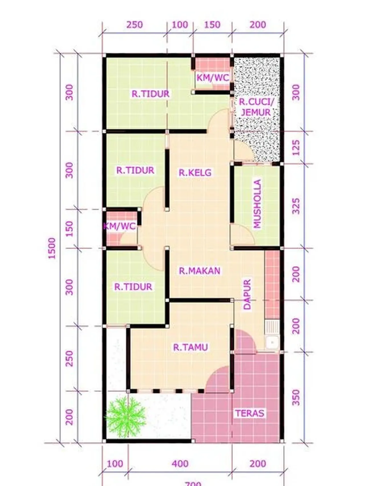 7 Inspirasi Desain Rumah Minimalis dengan 3 Kamar Tidur dan 1 Mushola, Hangat dan Nyaman
