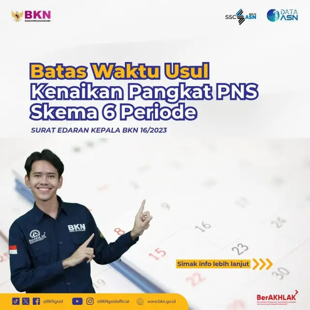 Dulu 2 Kali Setahun, Kini Periodisasi Kenaikan Pangkat PNS Jadi 6 Kali dan Melalui SIASN BKN ...