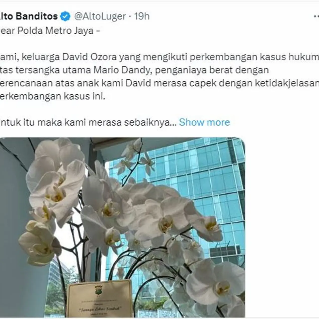 Kasus Penganiayaan Belum Kunjung Diproses, Keluarga David Ozora Kesal ...