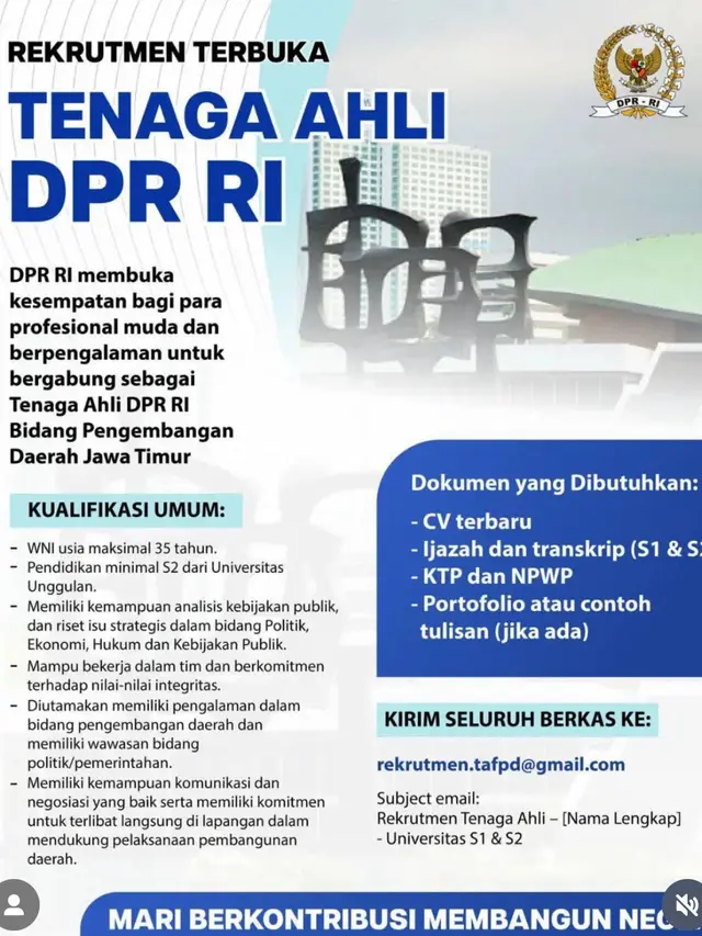 Beredar Info Loker Tenaga Ahli DPR di Medsos, Sekjen DPR RI: Itu Hoax! - News Liputan6.com