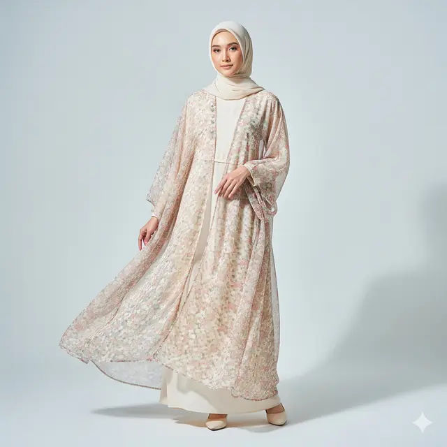 7 Model Outer Panjang Model Kimono dengan Motif Floral yang Memukau ...