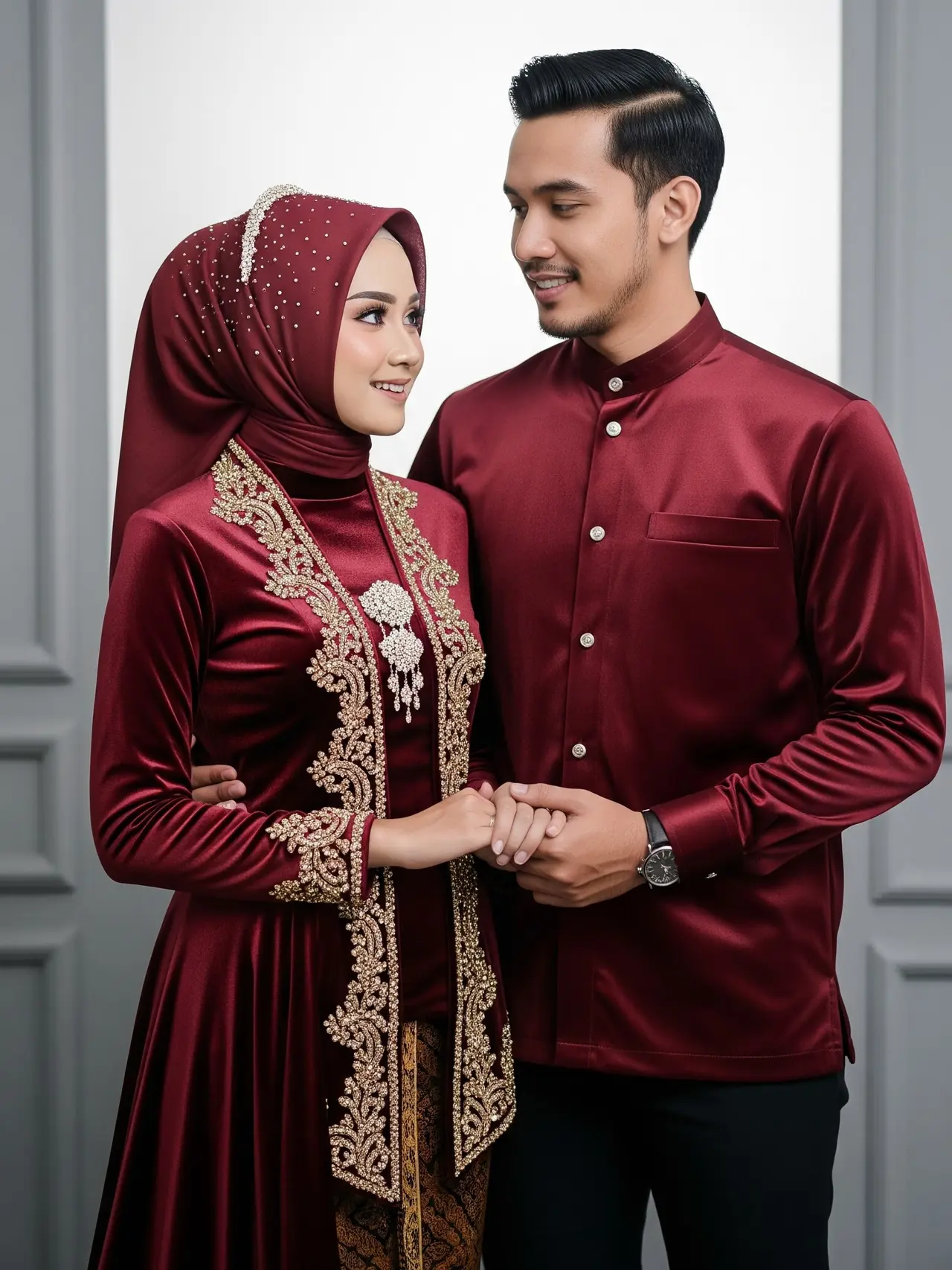 7 Inspirasi Kebaya Couple Modern untuk Lamaran& Prewedding, Tampak ...