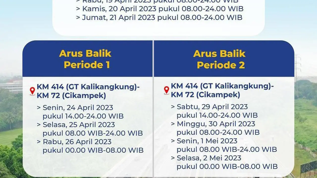 Jadwal Lengkap One Way, Contra Flow dan Ganjil Genap Jalan Tol Mudik Lebaran 2023 - Bisnis ...