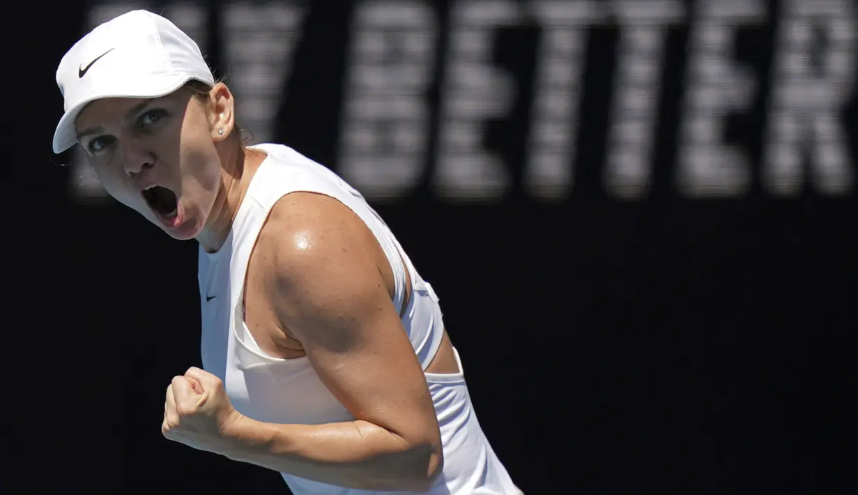 FOTO: Kegembiraan Simona Halep Genggam Tiket Semifinal Australia ...