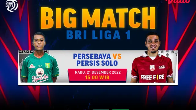 Link Live Streaming BRI Liga 1 : Persebaya Surabaya Vs Persis Solo di Vidio - Indonesia Bola.com