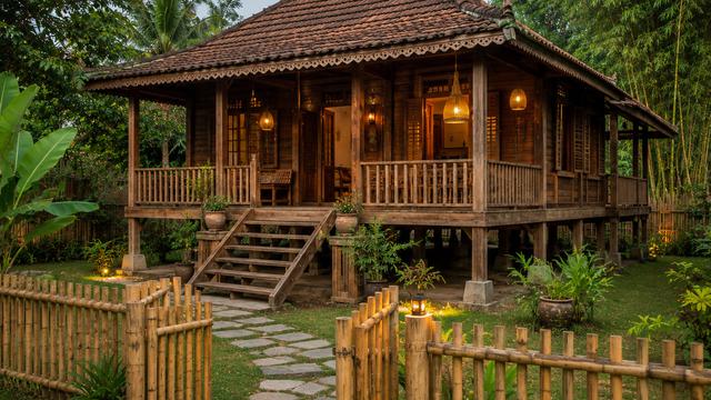 7 Rumah Kampung Nuansa Natural dengan Pagar Bambu dan Kayu, Inspirasi ...