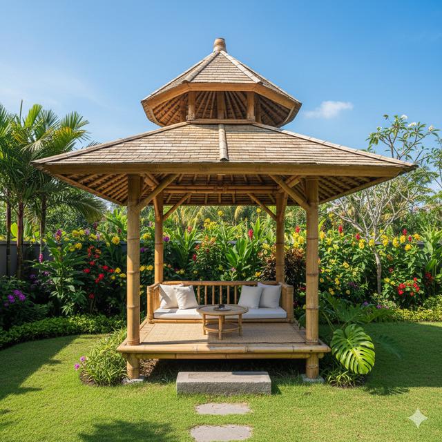 7 Desain Teras Rumah Tropis Bahan Bambu ala Vila Bali, Serasa Liburan ...