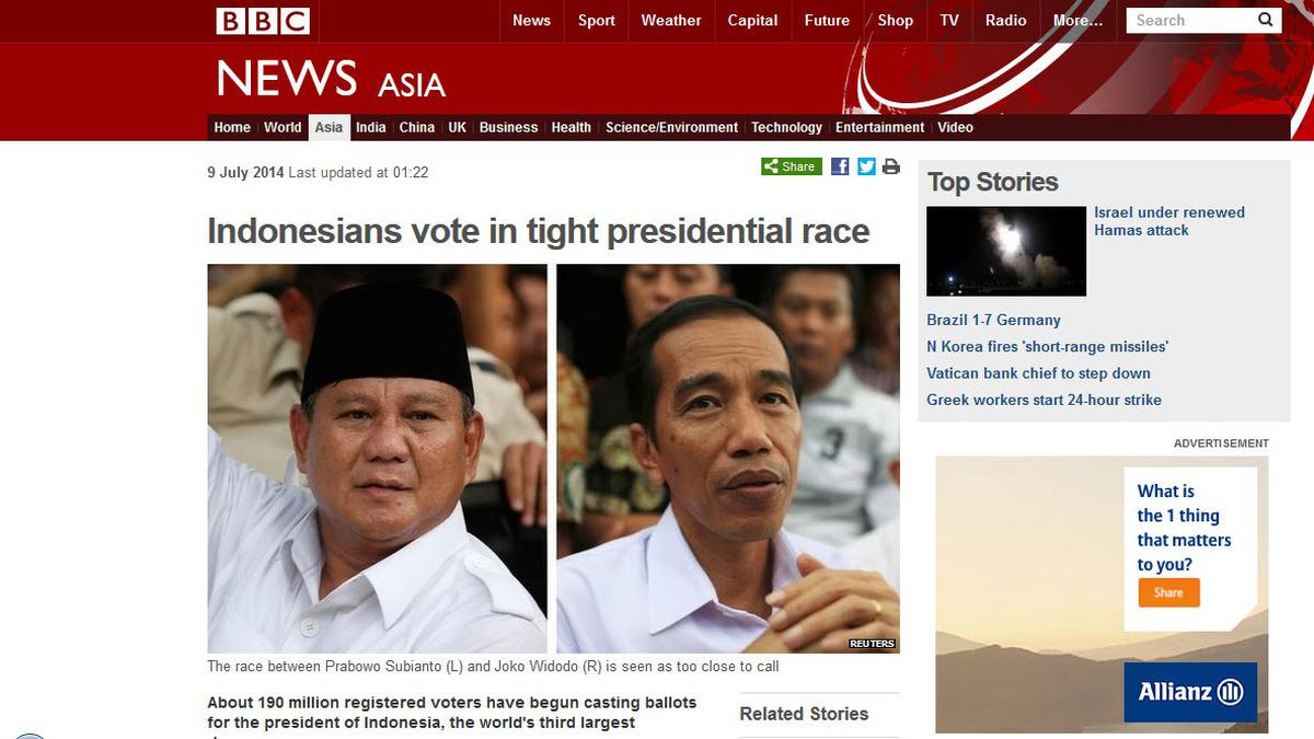 Pertarungan Final Jokowi Vs Prabowo Disorot Dunia