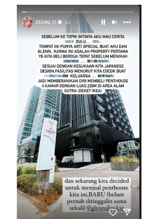 7 Potret Penthouse Chelsea Olivia dan Glenn Alinskie, Dijual Rp 7,5 Miliar - Hot Liputan6.com