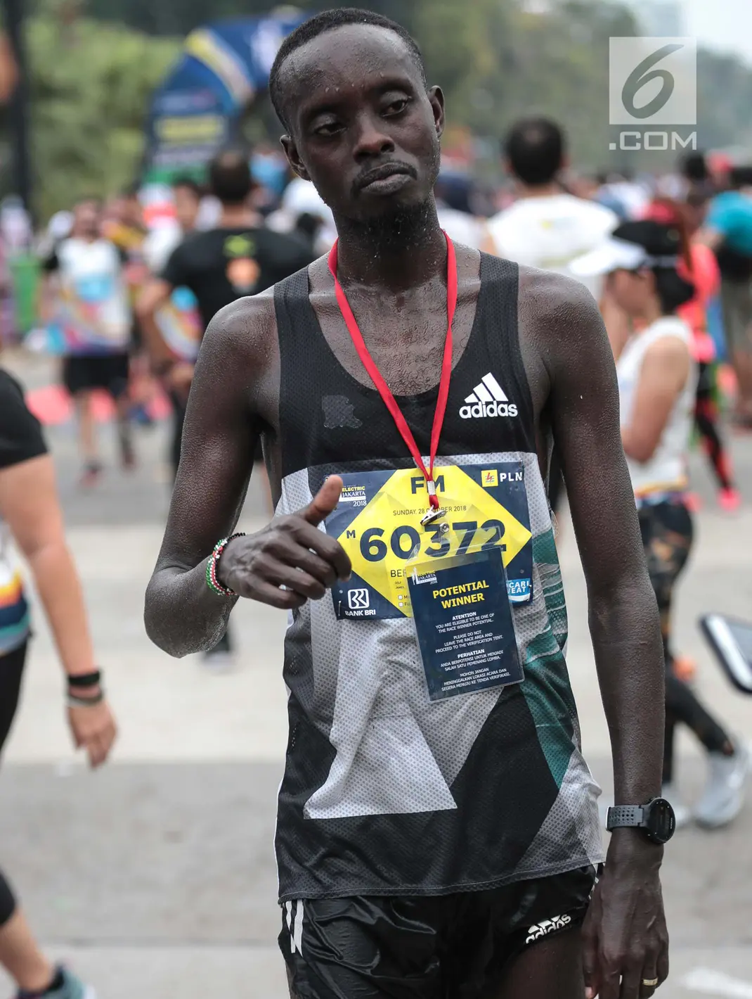 FOTO: Gaya Pelari Kenya Usai Ikuti Jakarta Marathon 2018 - Foto Liputan6.com