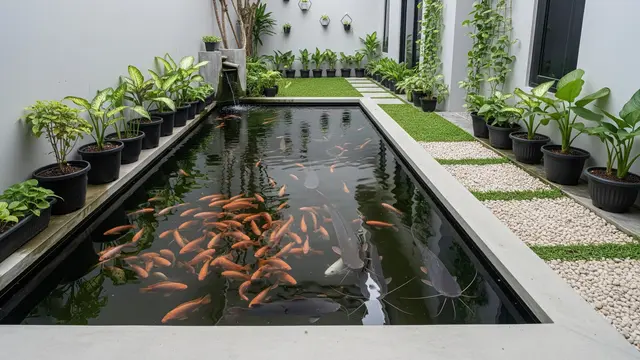 7 Model Halaman Belakang Rumah Kecil dengan Kolam Ikan Lele atau Nila ...