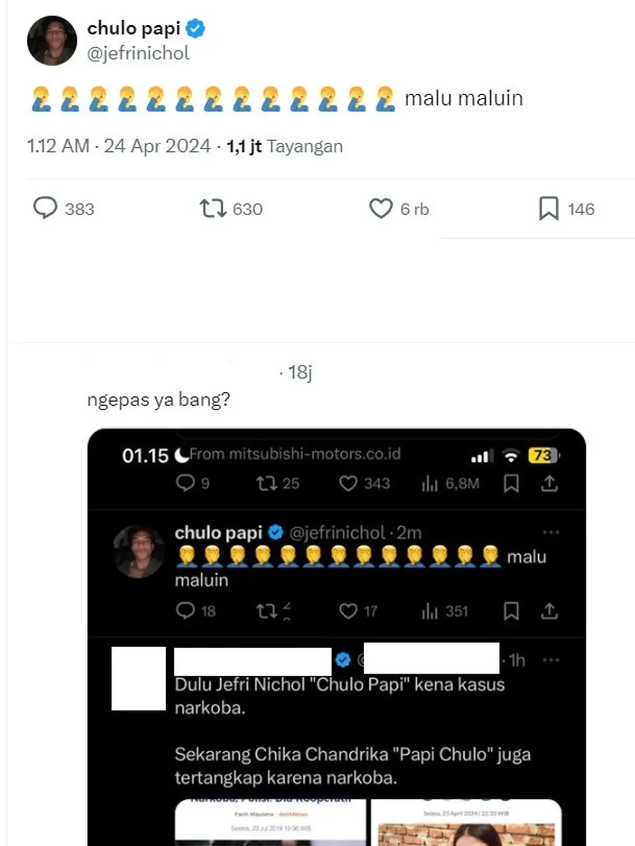 Jefri Nichol Dituding Sindir Chandrika Chika, Kasus Lama Diungkit Lagi oleh Warganet: Dulu Chulo ...