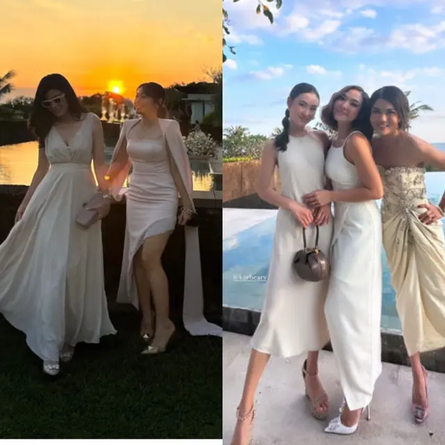 Adu Gaya Gisella dan Medina Dina yang Diduga Kekasih Baru Gading Marten saat Pernikahan Jessica ...