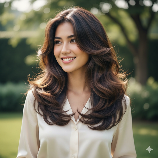 8 Model Rambut Panjang Layer untuk Rambut Bergelombang, Bikin Volume ...