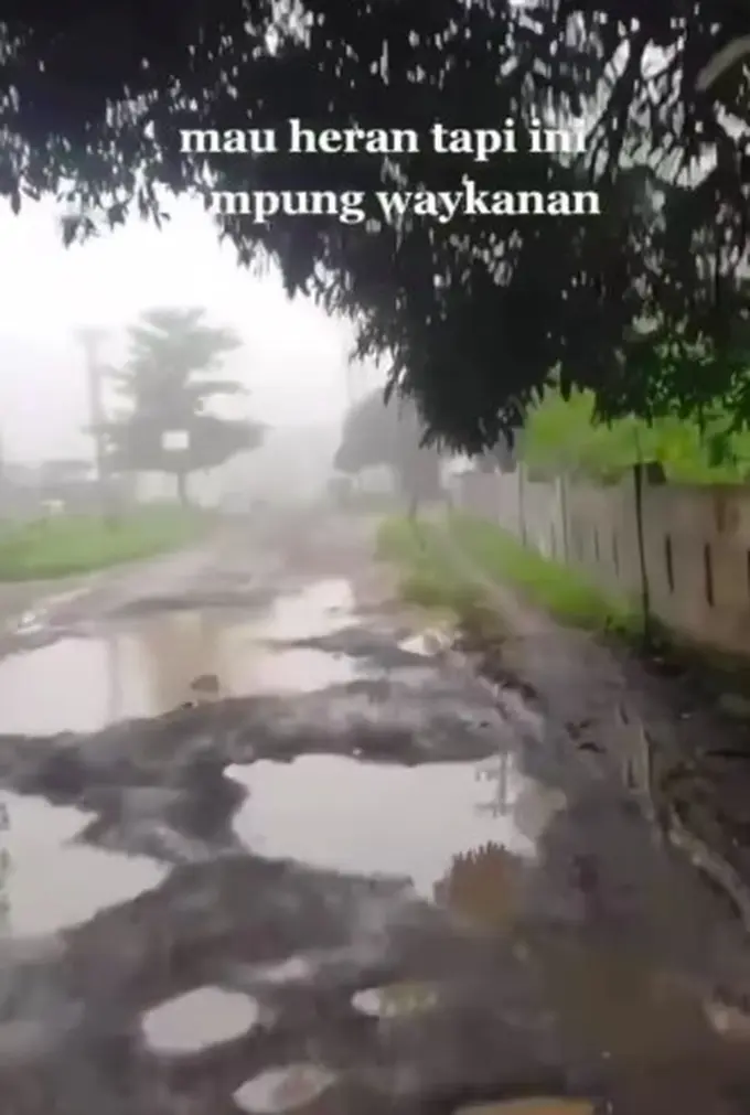 Potret Kondisi Jalan di Lampung yang Rusak Parah, Penuh Lubang Bak Wahana Offroad - Berita ...