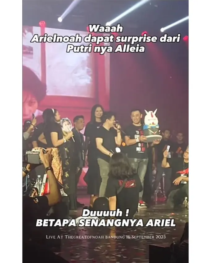 6 Potret Ariel NOAH Dapat Kejutan Ultah dari Alleia dan Ibunda, Rayakan di Konser - Hot Liputan6.com