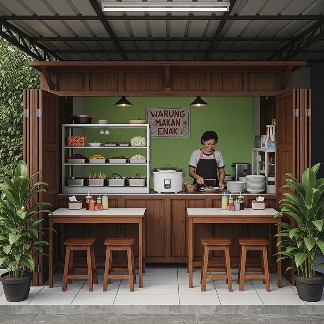 9 Desain Warung Makan Rumahan Ukuran 3x4 Meter Sederhana tapi Rapi ...