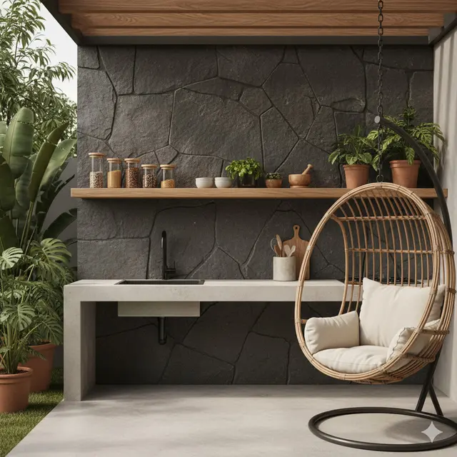 10 Model Teras Rumah Minimalis Menyatu dengan Dapur Outdoor Gaya ...