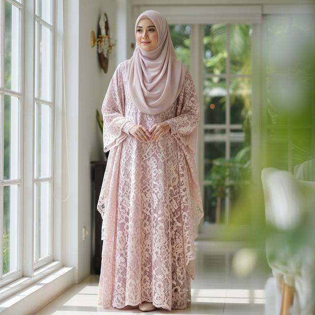 9 Model Gamis Brokat Cantik, Tampil Anggun dan Modern di Setiap Acara